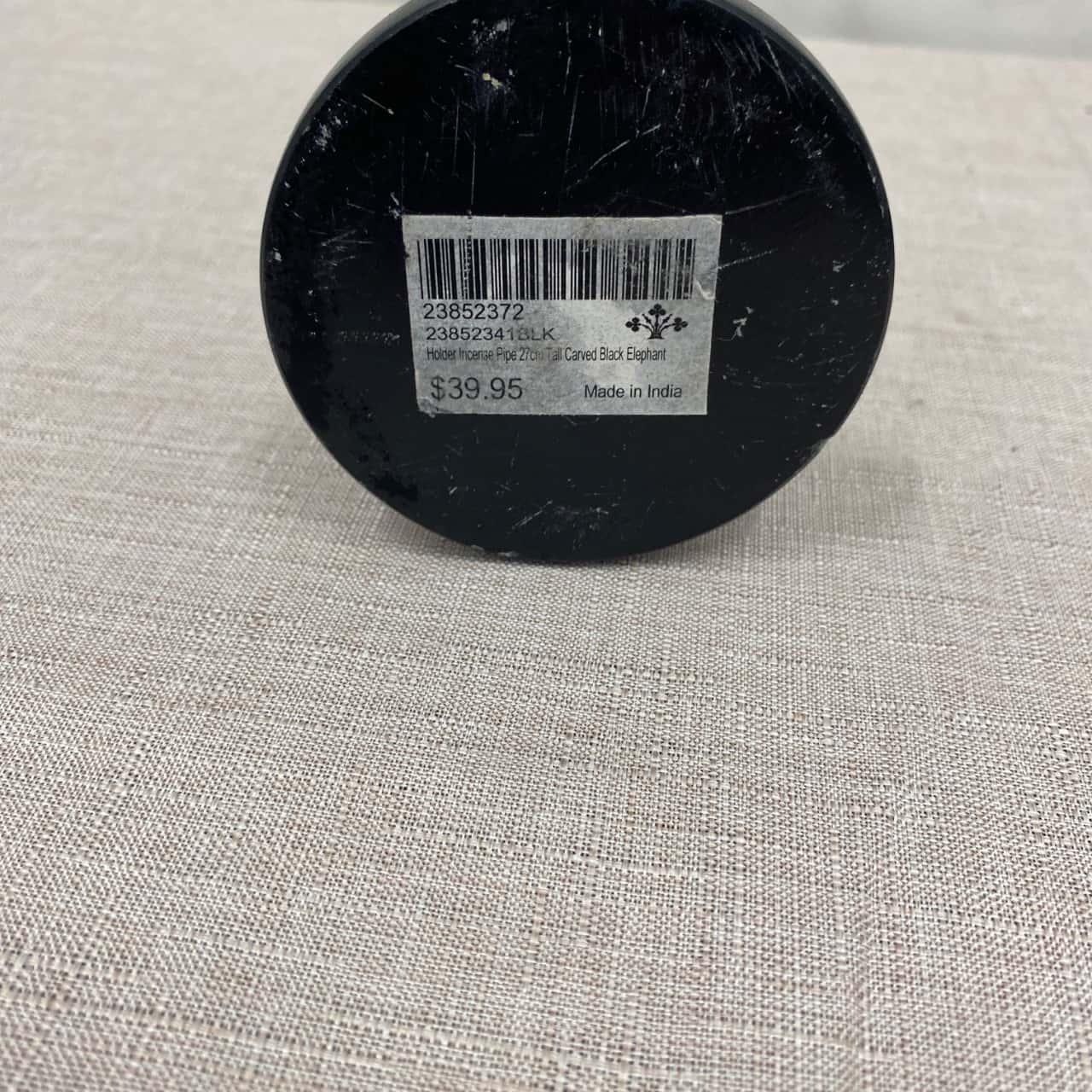 Black 27cm Tall Incense Holder - Elephants