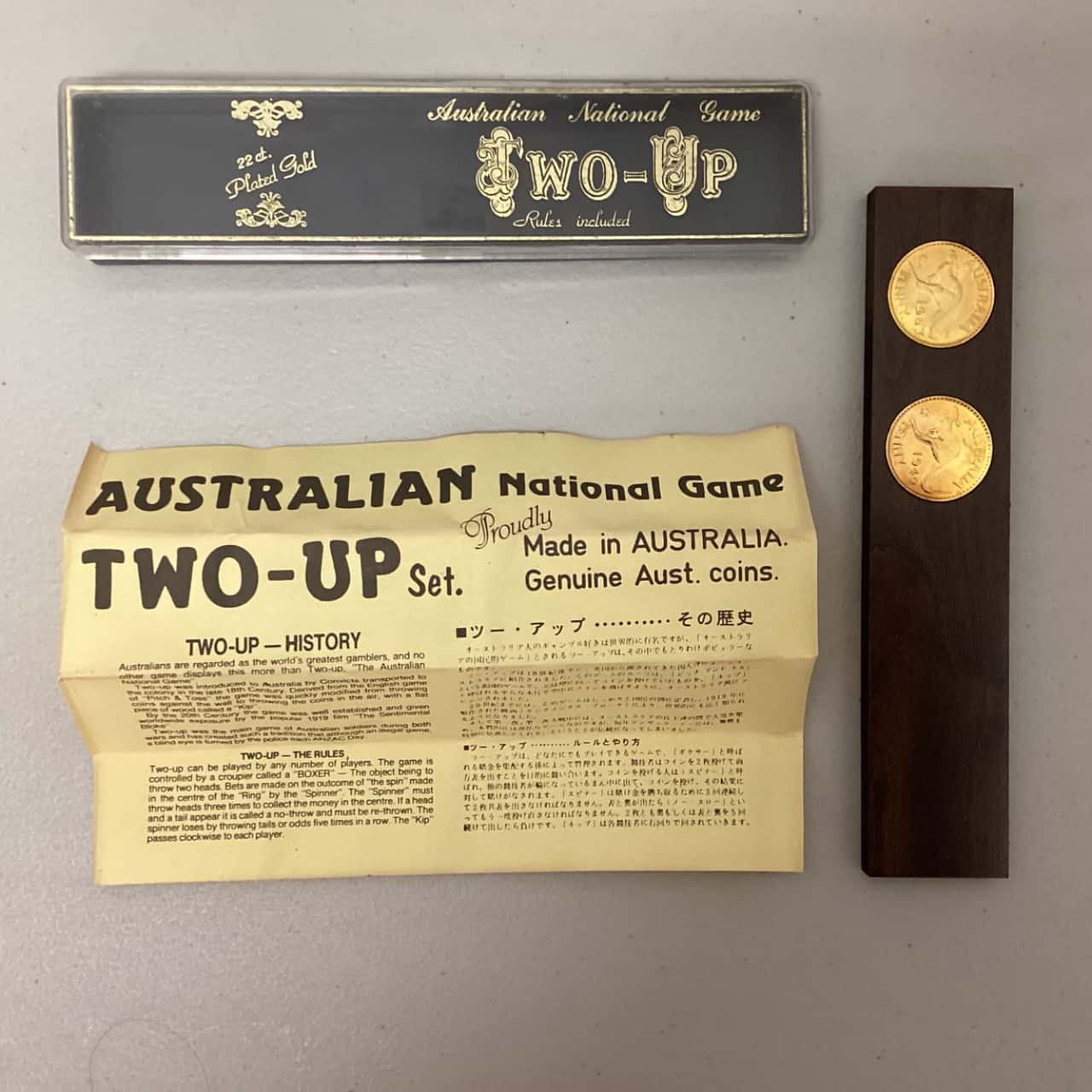 22ct plated gold Two-Up game set (s)