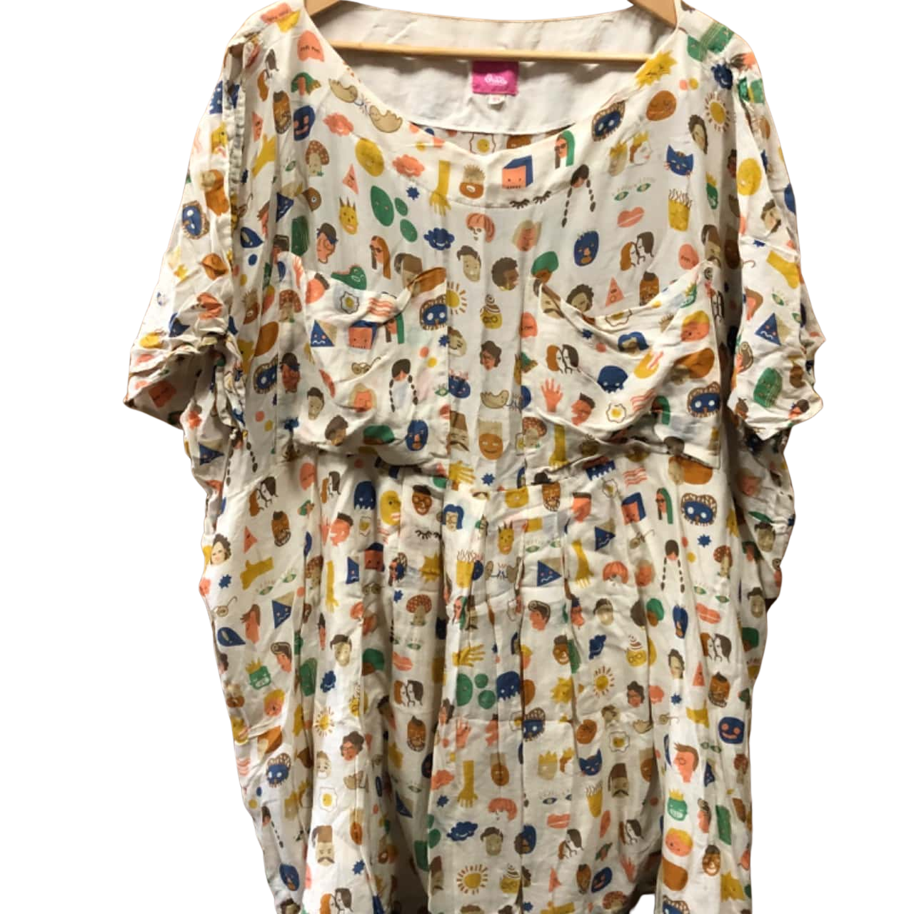 Obus Cream Printed Dress Size 1(s)