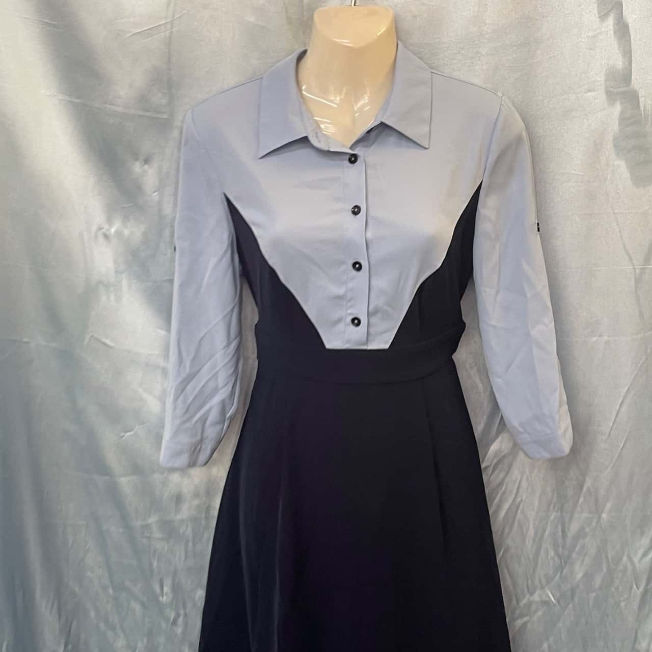 Womens B/SHE Size M Long Sleeve Dress / Maxi Dress Blue / Navy Blue