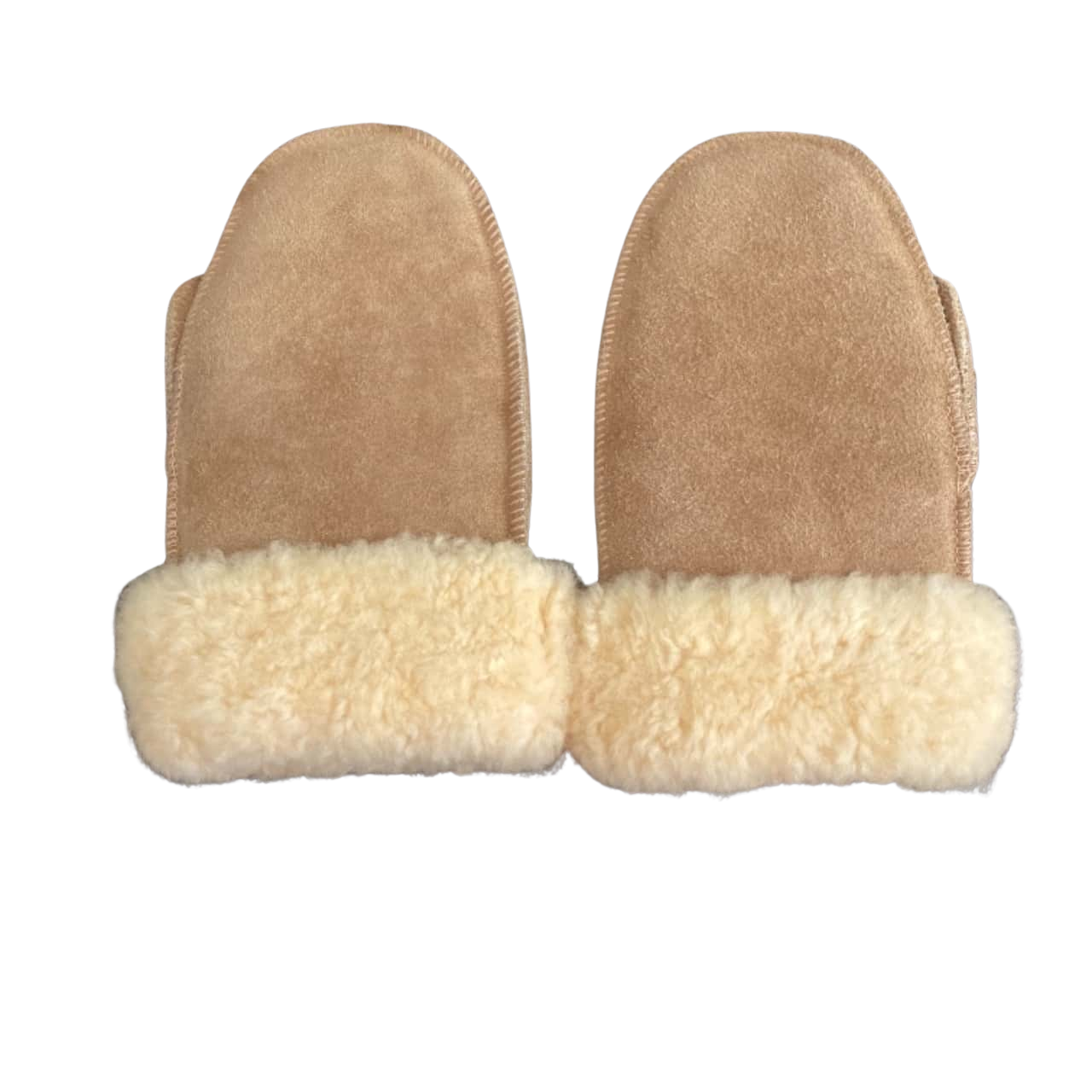 Tan fluffy mittens (s)