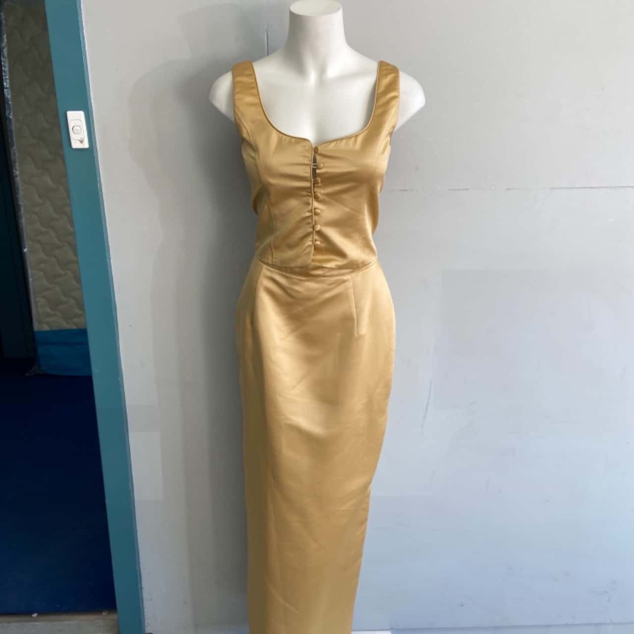 Robbie Cranfield 90s Corset Top + Full Length Skirt Size 10 / S Cream ...