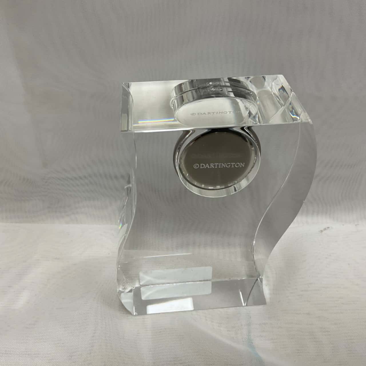 Now reduced New Dartington Crystal Medium Crescent Clock 140x115