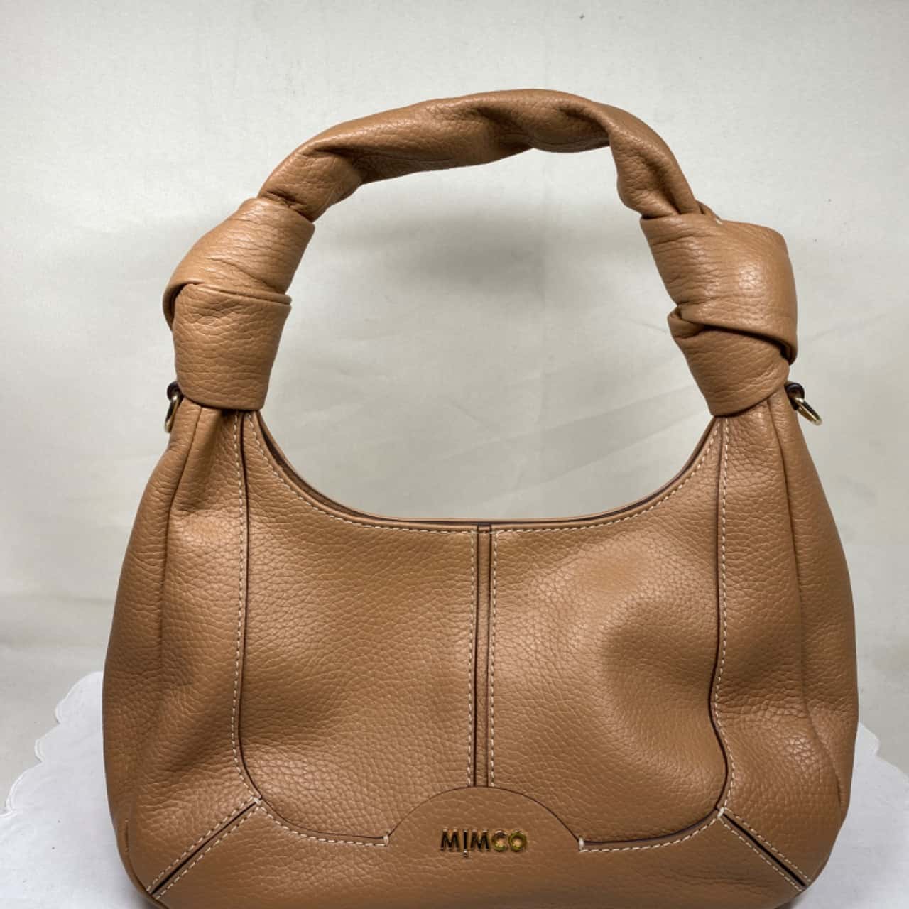 MIMCO GRAB BAND HAND BAG WITH GOLD HARDWEAR TAN BEIGE(s)