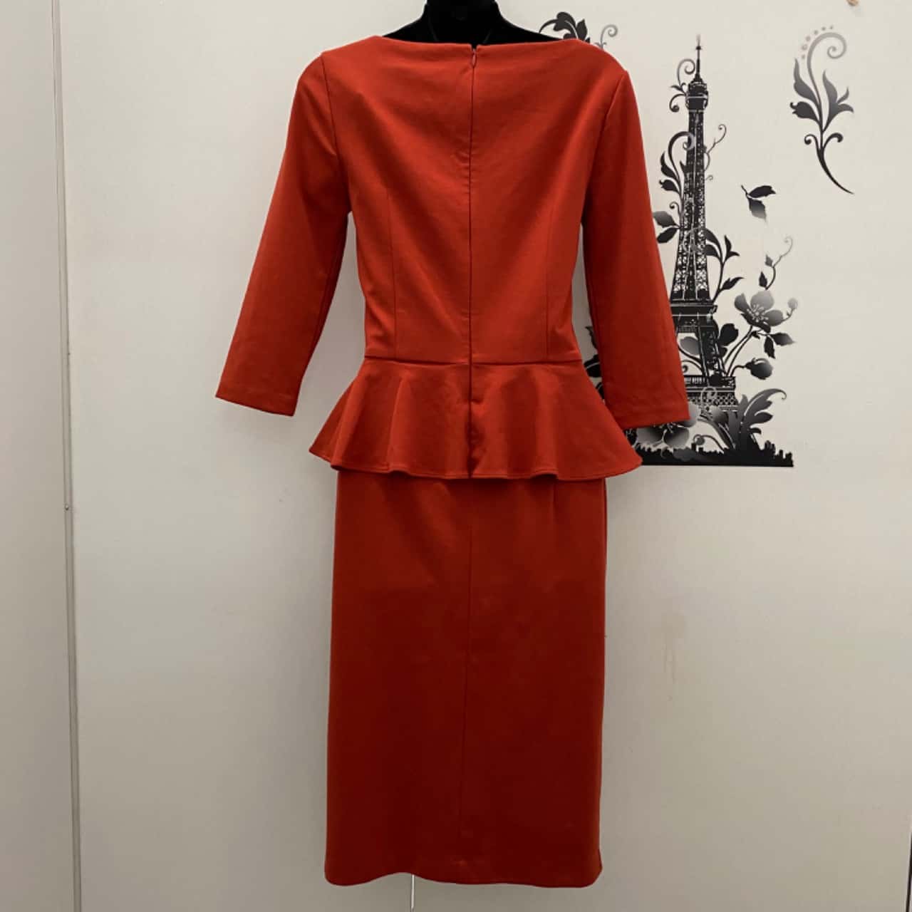 Womens HOWARD SHOWERS Dark Orange Peplum Dress Brand New(s)