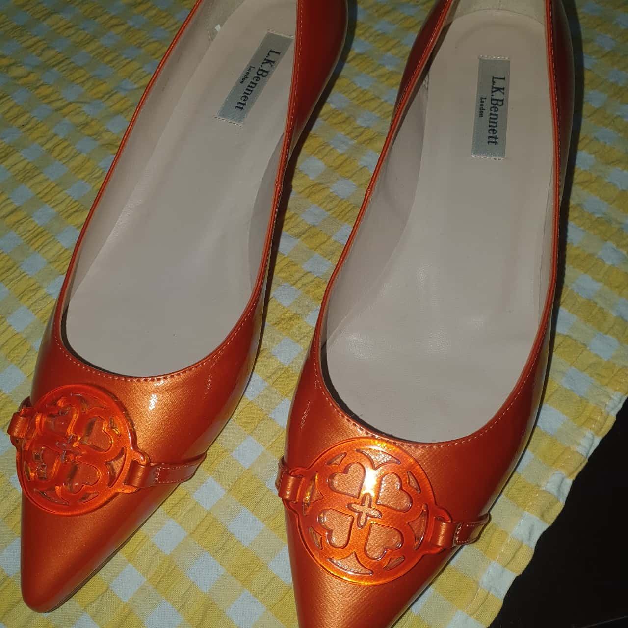 Womens Size 41 Orange LK Bennett Leather shoes (B14)(s)