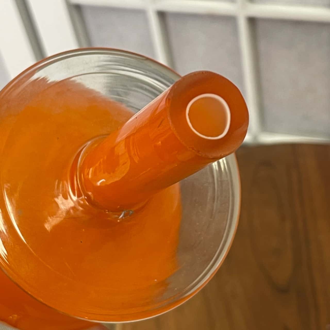 •REDUCED• Orange Glass Vase with bulbous stopper (s)
