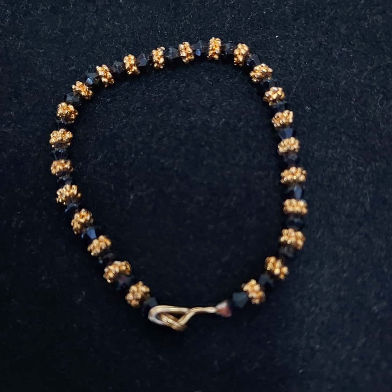 Gold Black Bracelet Charm Pixu Lucky Bracelet Beaded Gold Embossed ...