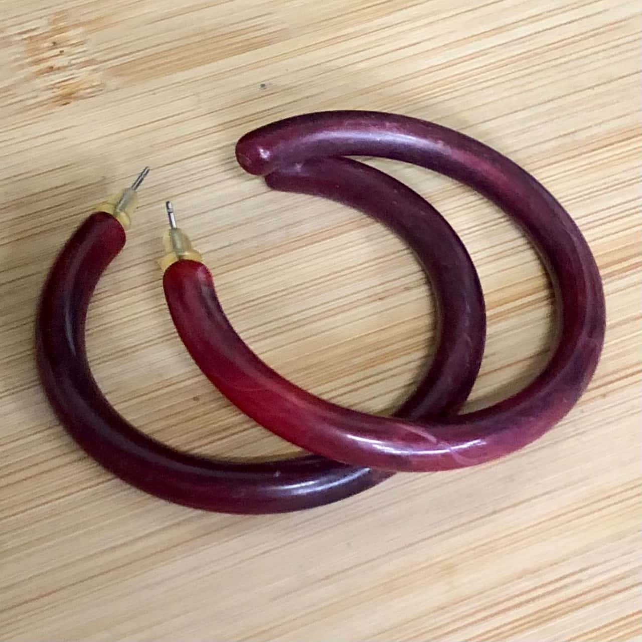 Classic Plum Red Hoop Earrings (s)