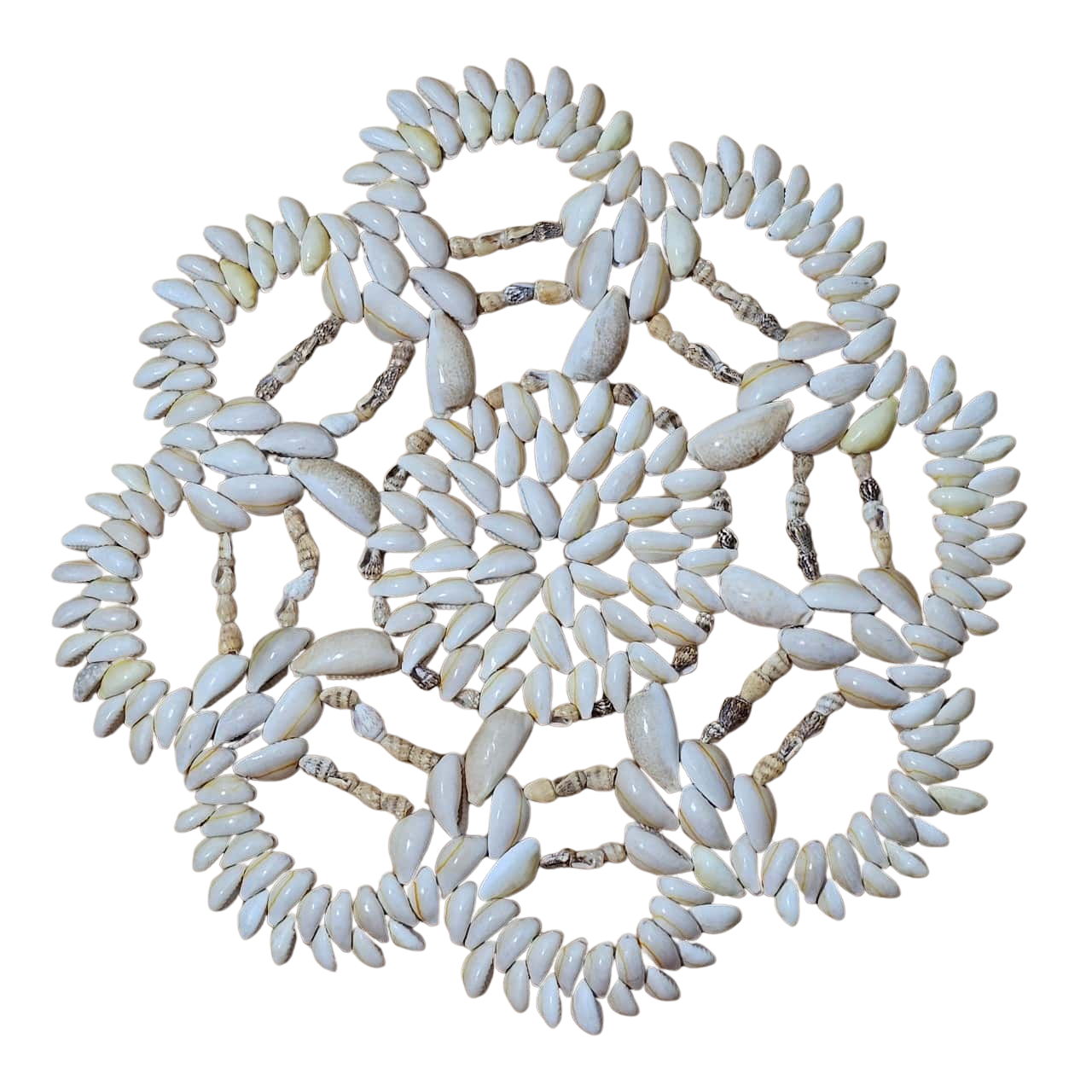 Vintage Cowrie Sea Shell Beach Coastal Doily Circa 1970s