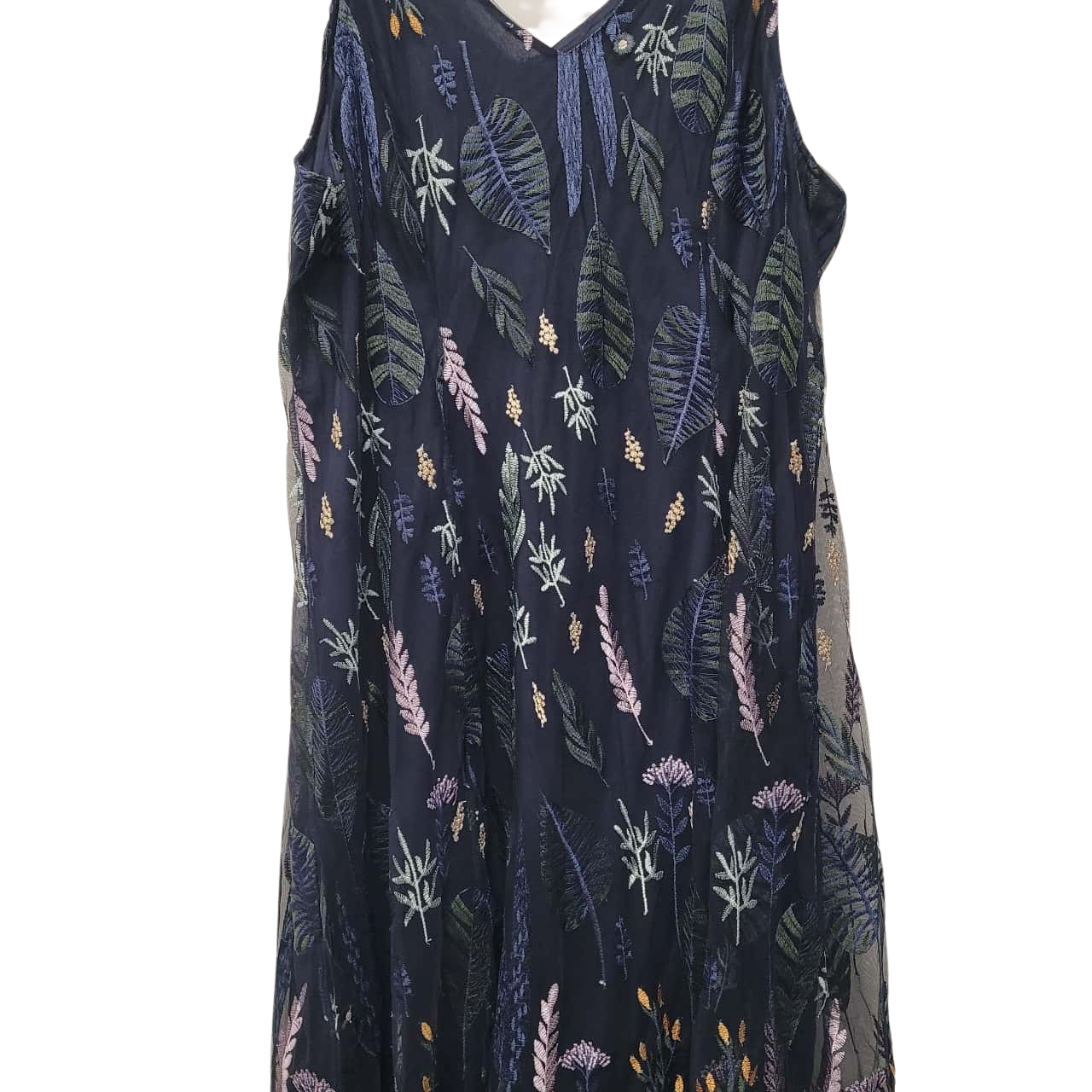 Sara Womens Size 26 Blue / Floral Sleeveless Dress (s)