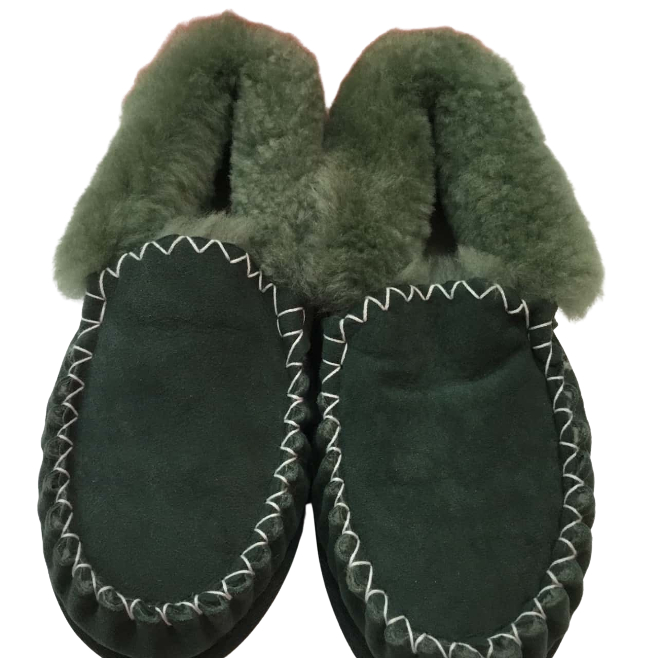 Unisex Yellow earth Size 9 Green Sheep skin moccasins
