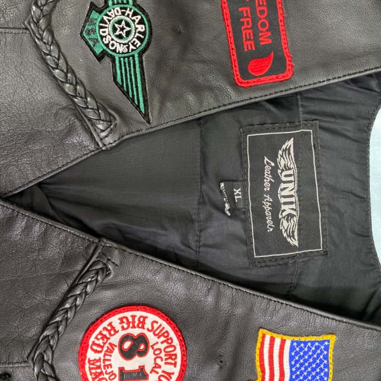 Unik Mens Leather Biker Vest