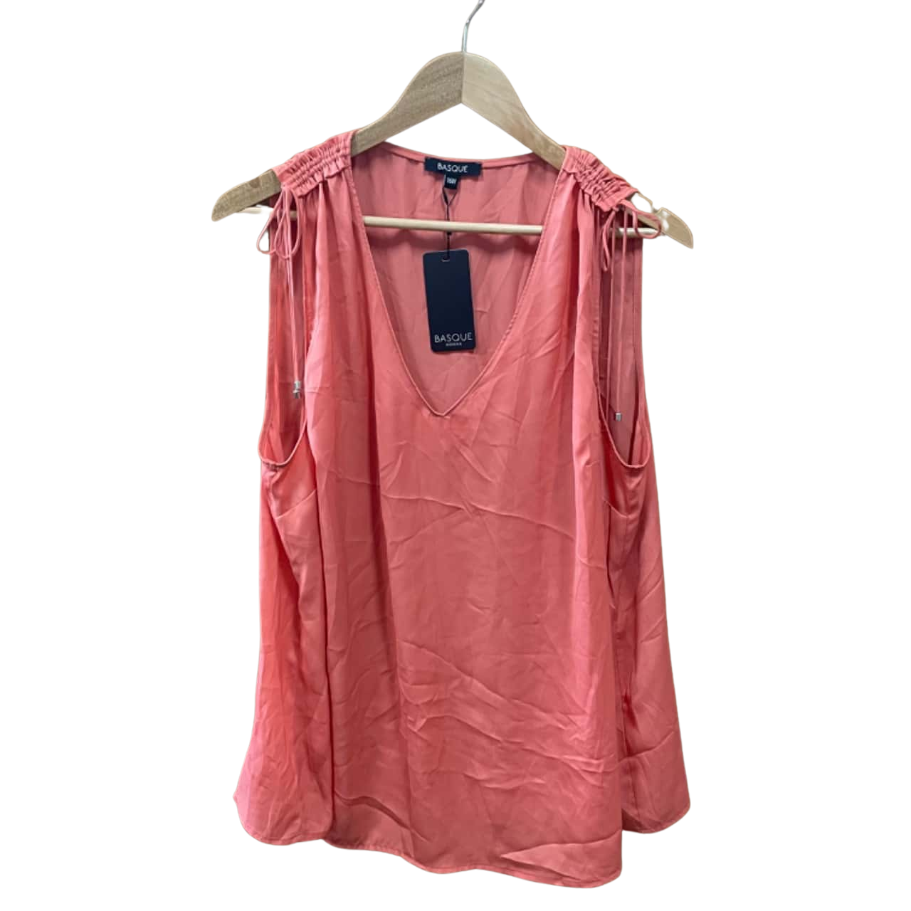Basque Rose Pink Gathered Sleeves Tank Size 16
