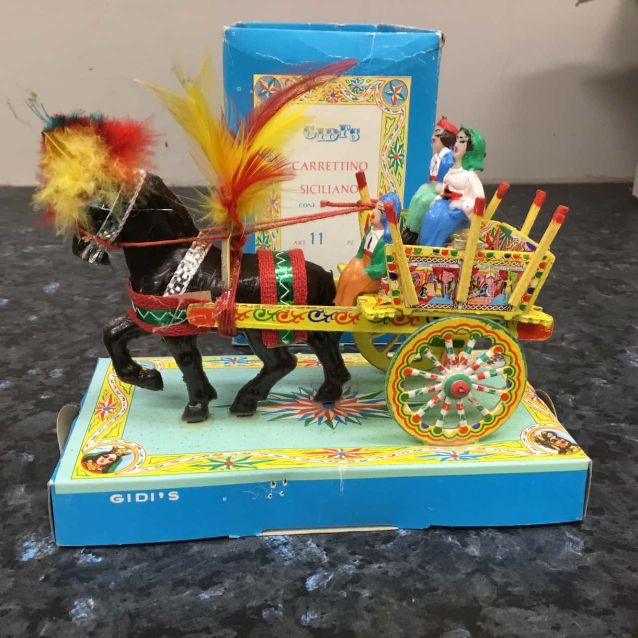 Vintage Italian Cart Traditional Approx 14 x 9cm(s)