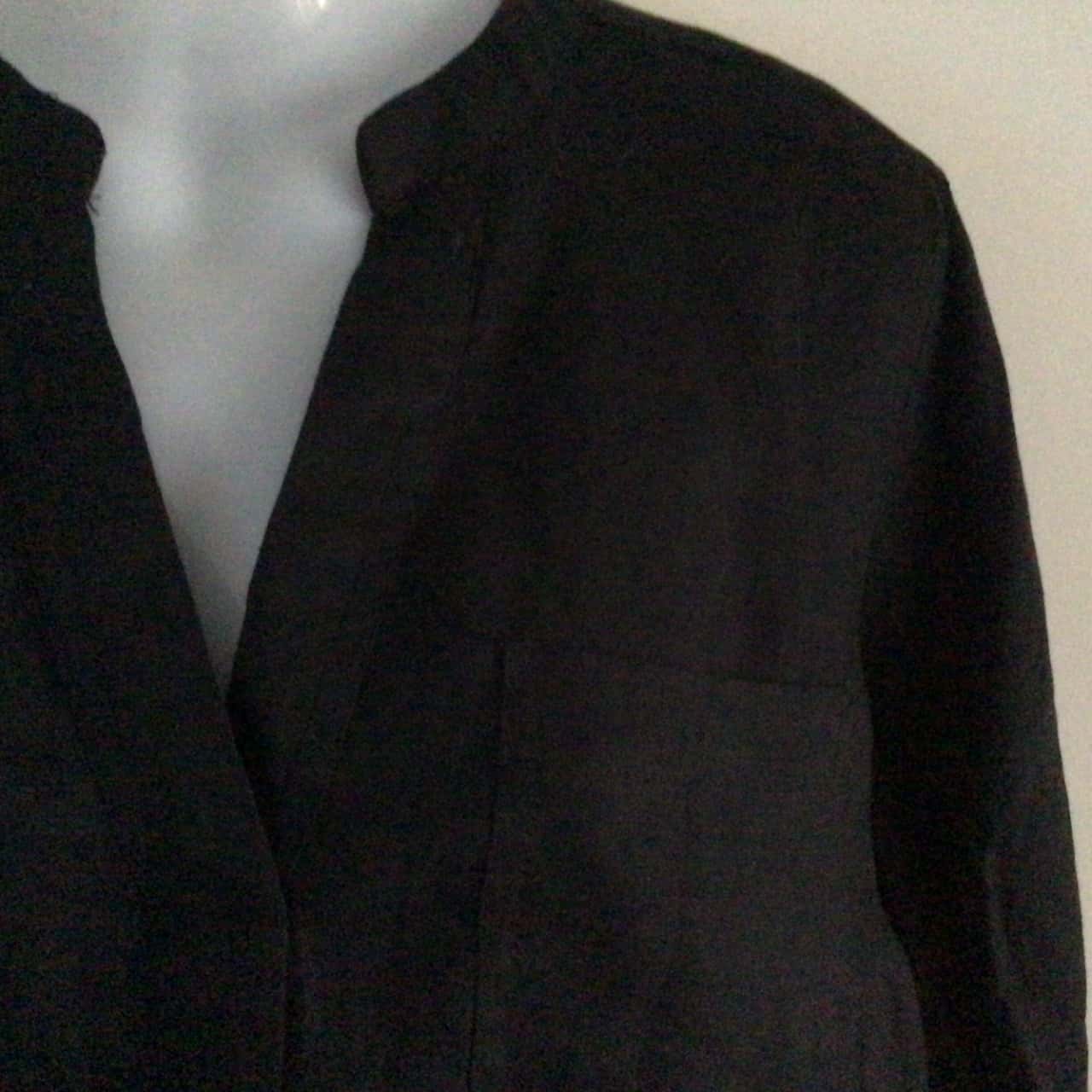 BNWT Womens TARGET LINEN LONG SLEEVE TOP Size 14 Black (s)