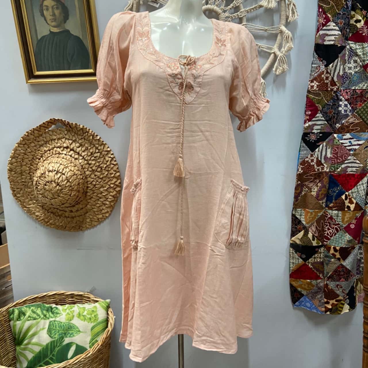 BNWT Vintage by Naudic Peach Dress Womens Size S Orange (s)