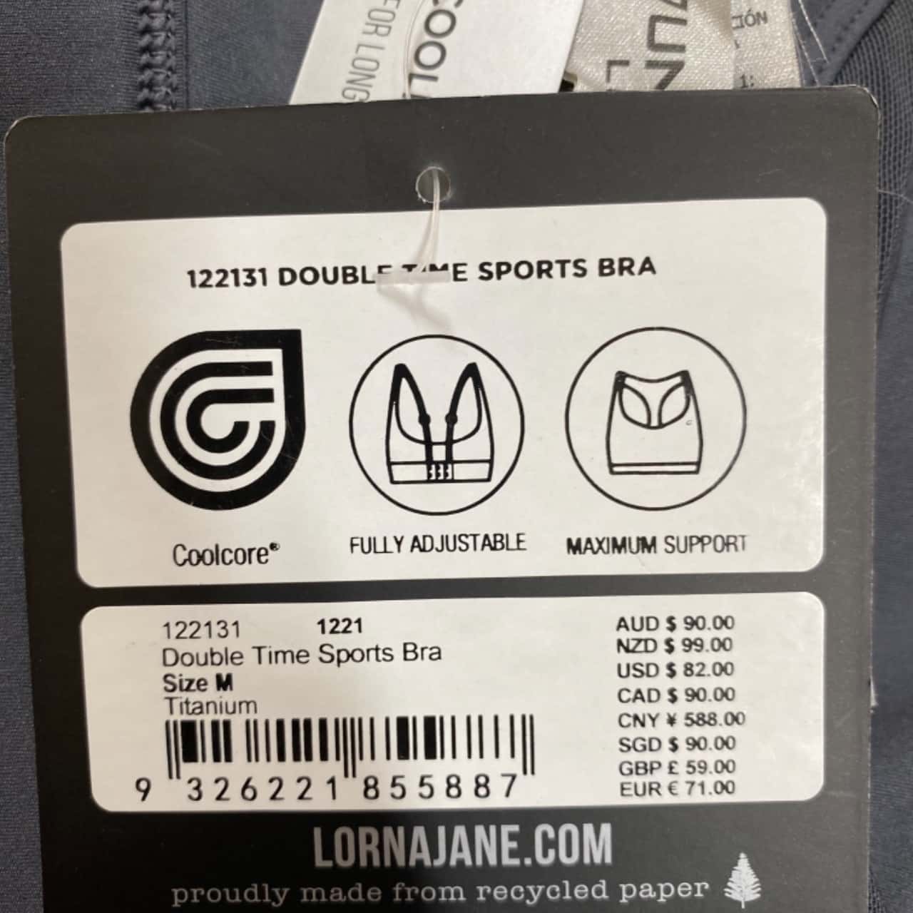 Lorna Jane Size M Sports Top Grey BNWT