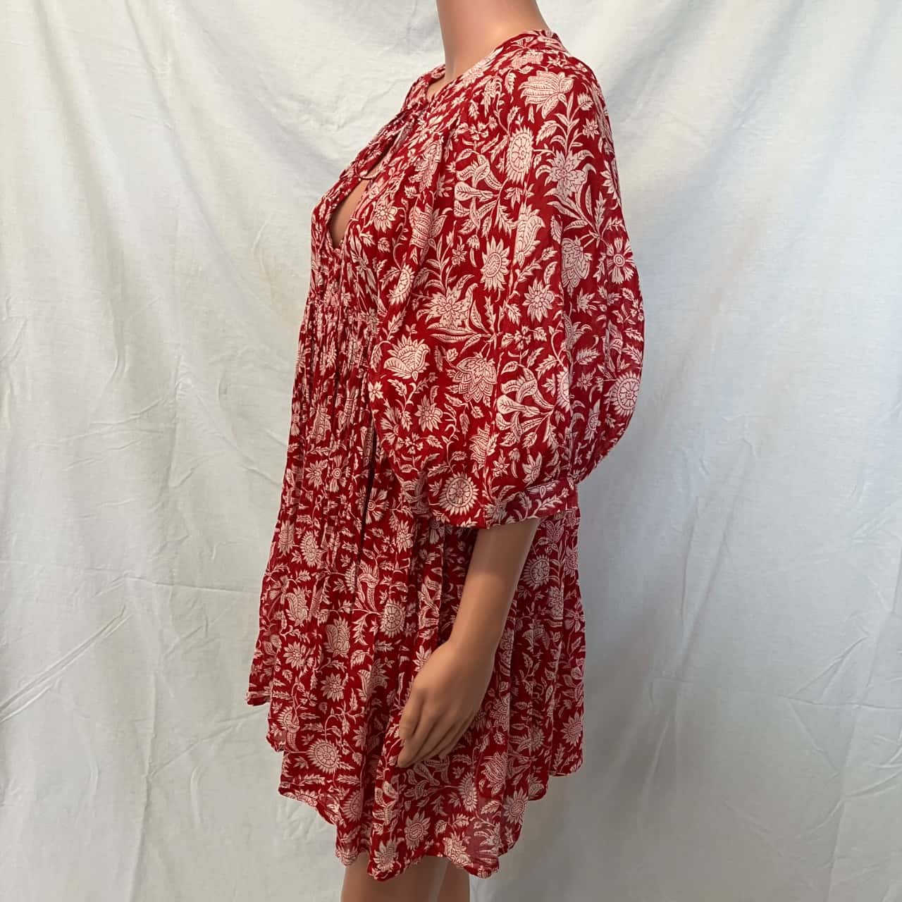 Daughters of India Womens Mini Dress Size S Pattern / Red