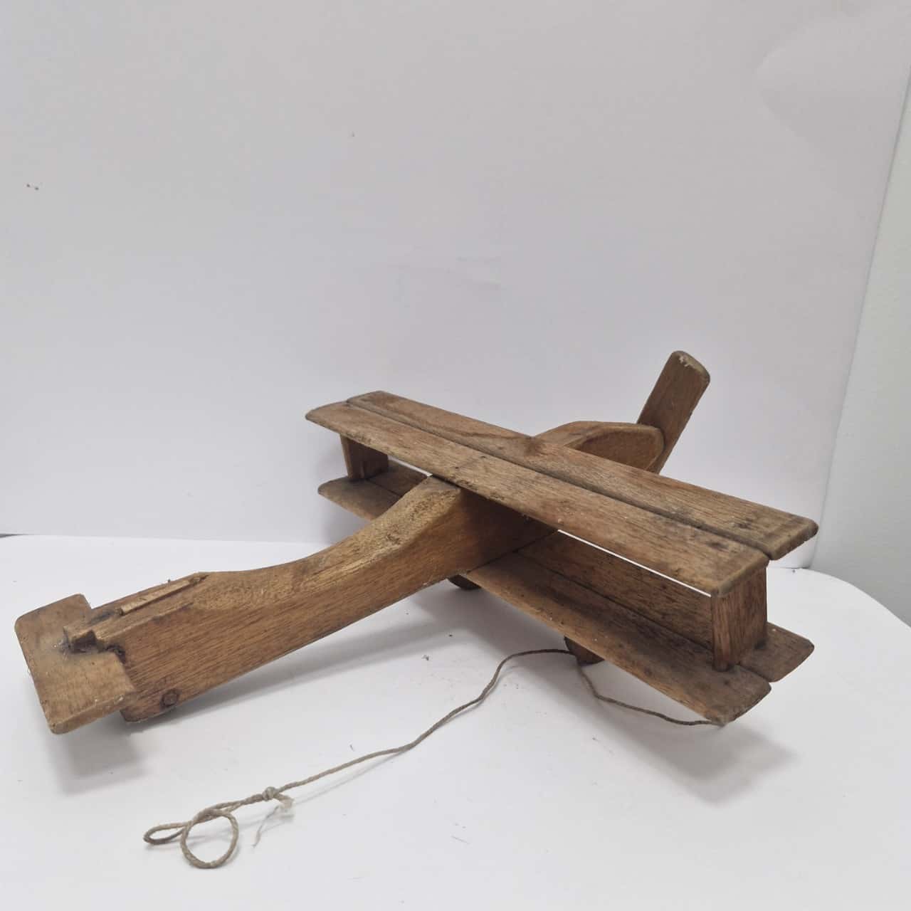 Vintage Primitive Rustic Folk Art Hand Made Pull A long Toy Wooden ...
