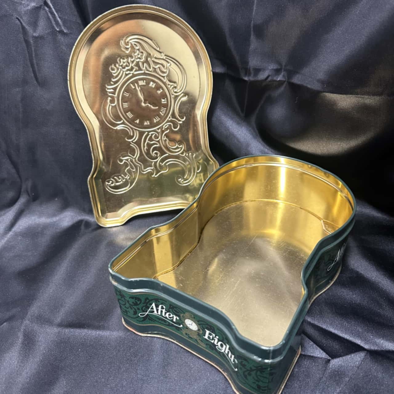 Vintage After Eight Tin Box, Chocolate Mints Clock Box