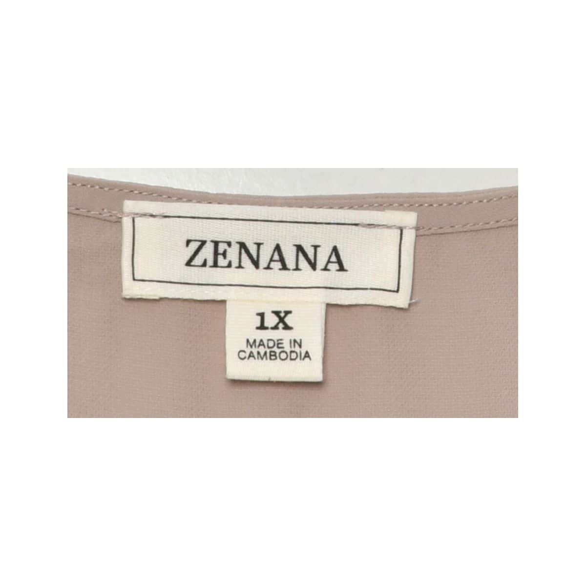 Zenana Womens Size 2XL 3/4 Sleeve Top Beige(s)