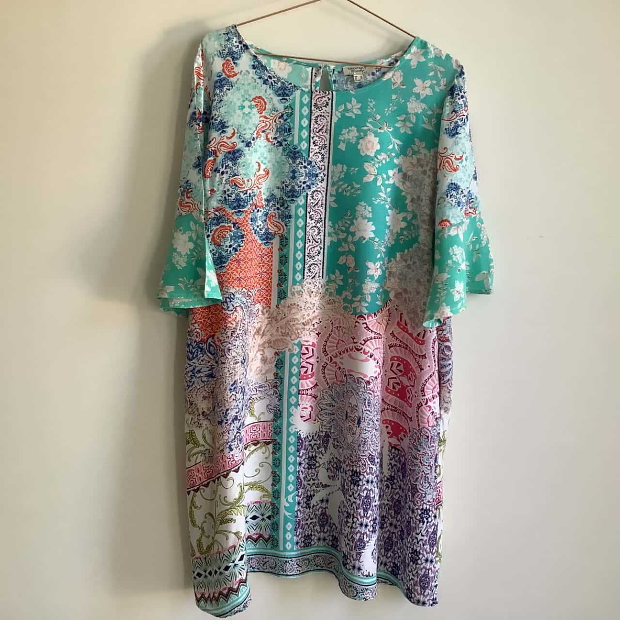 Orientique Summer Shift Dress Size 16 (s)