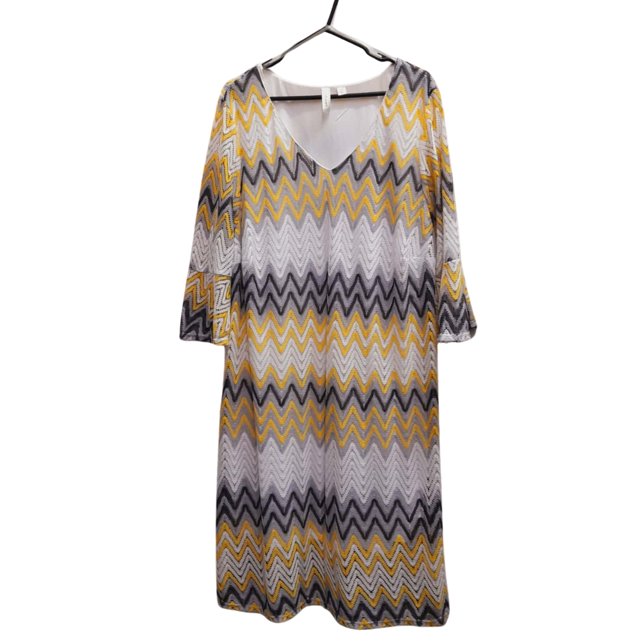 TACERA Chevron Pattern Lined Midi Length Dress Size XXXL