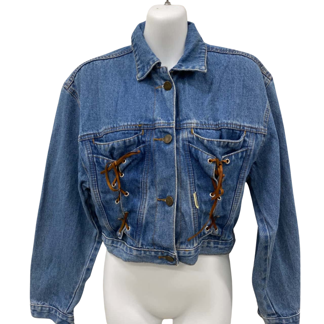 Odyssey Size 12 Denim Jacket Blue / Brown (s)