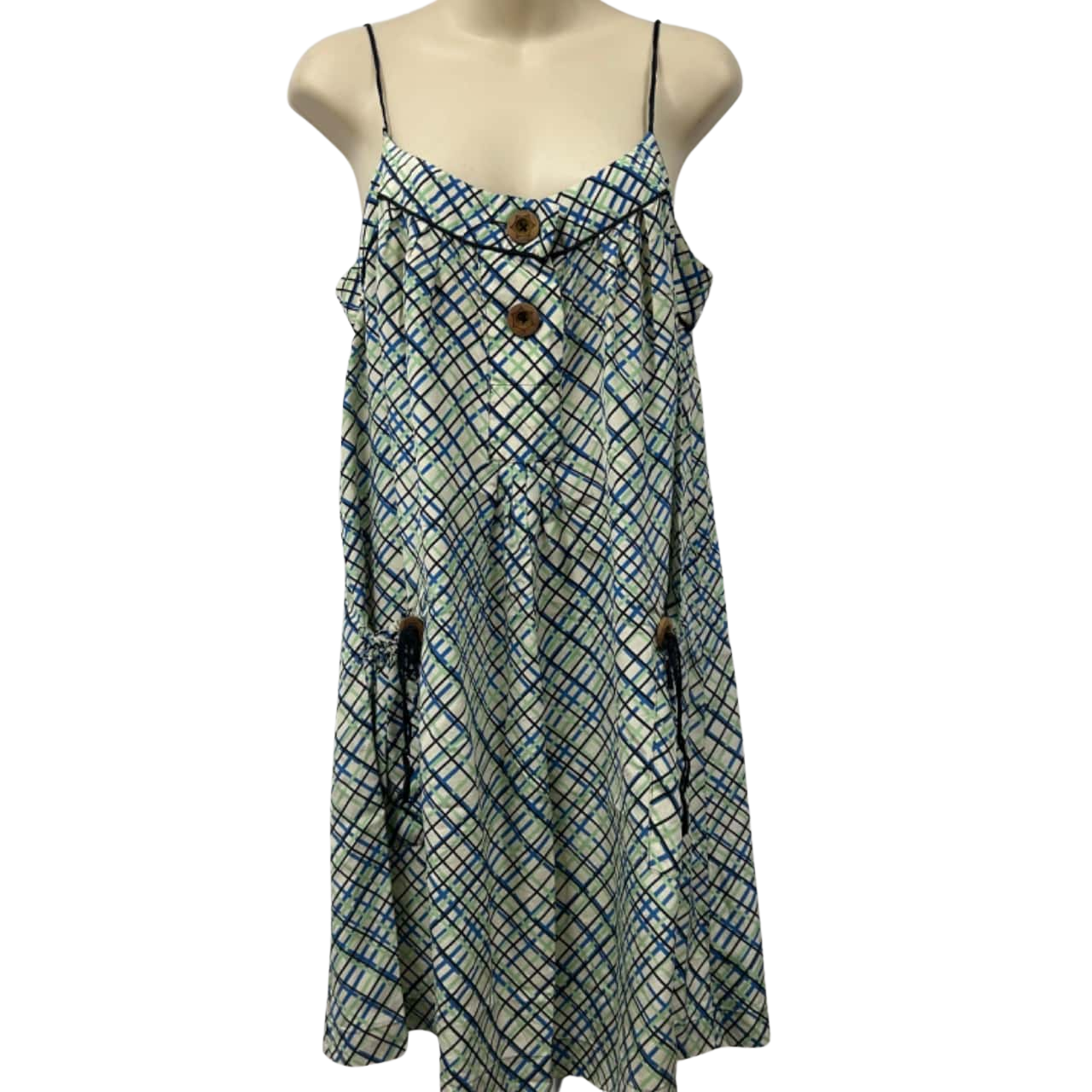 Collette Size M Blue & Green Silk Dress