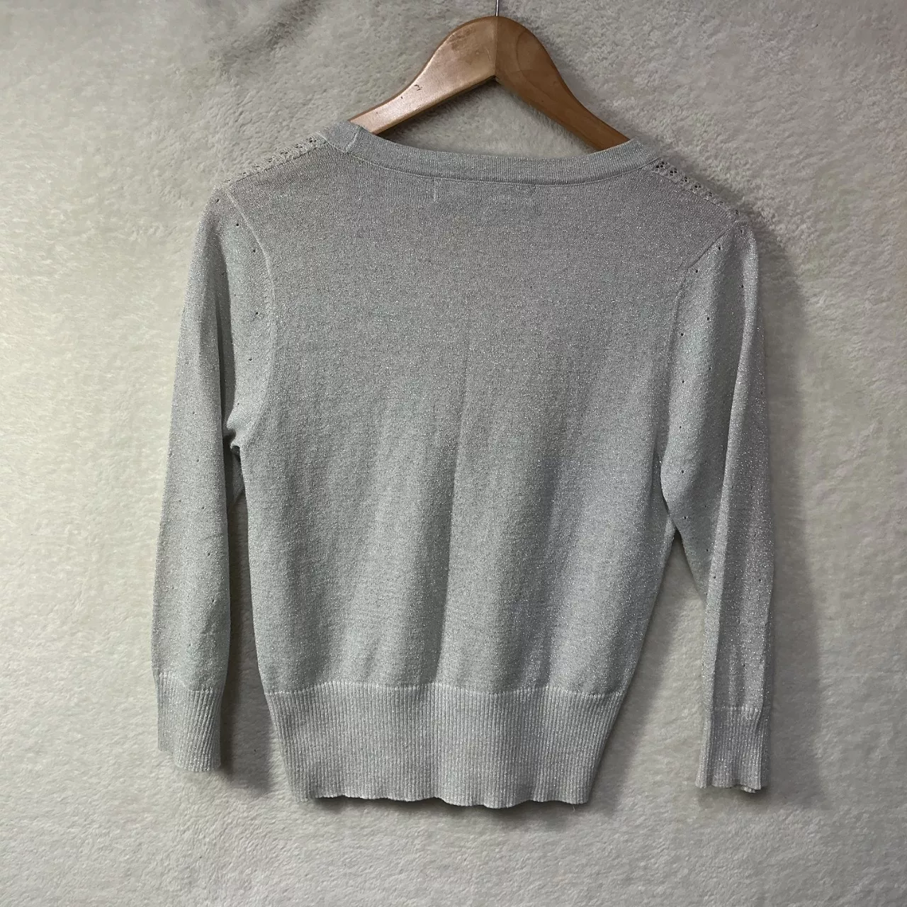 Jeanswest Womens Size M Pale Grey / Silver Metallic Fleck Lacy Pattern ...