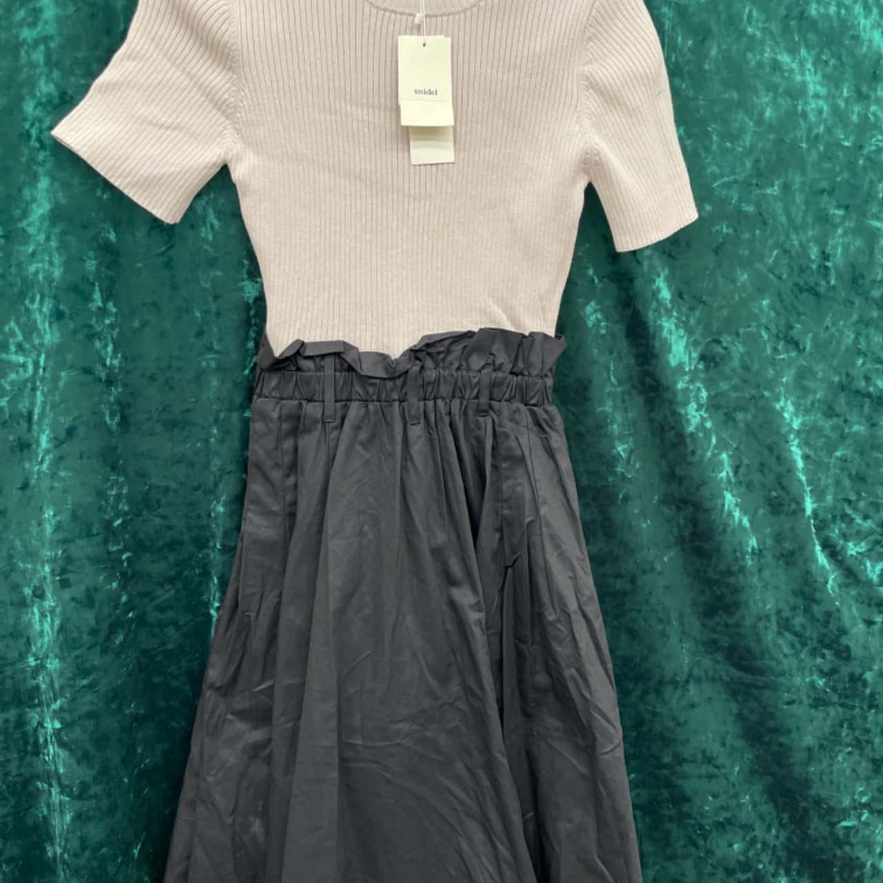 Snidel Size S Midi Dress Beige / Black (s)