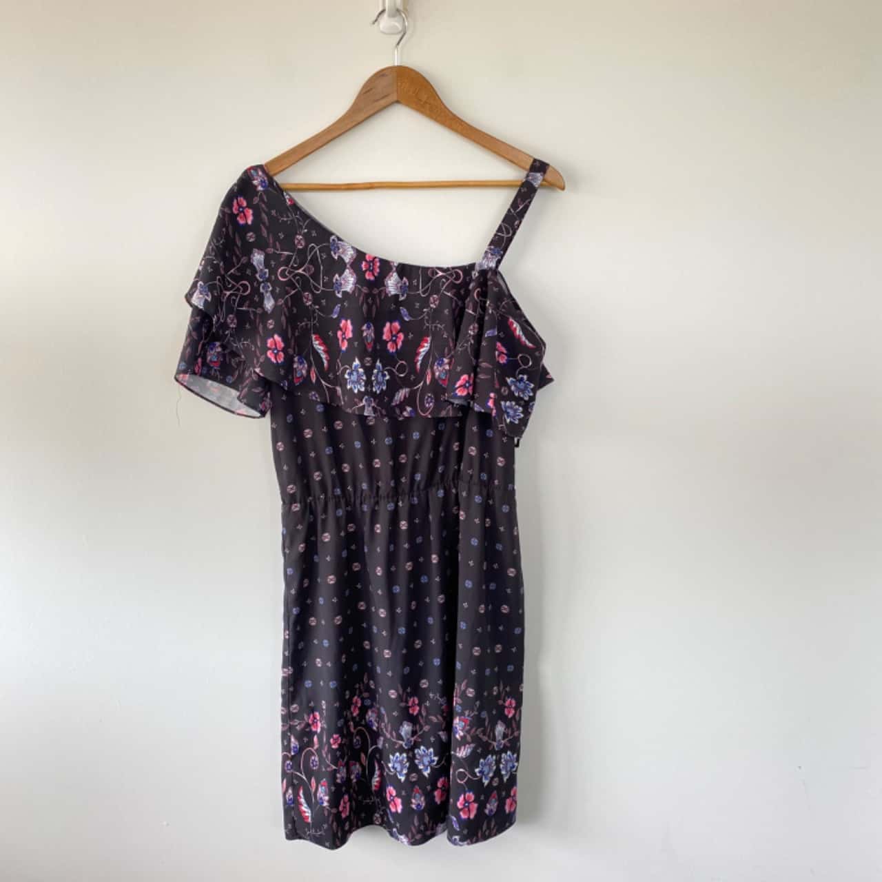 Table Eight Black Multicoloured Floral Kristy Print Dress Size 12 / L (s)