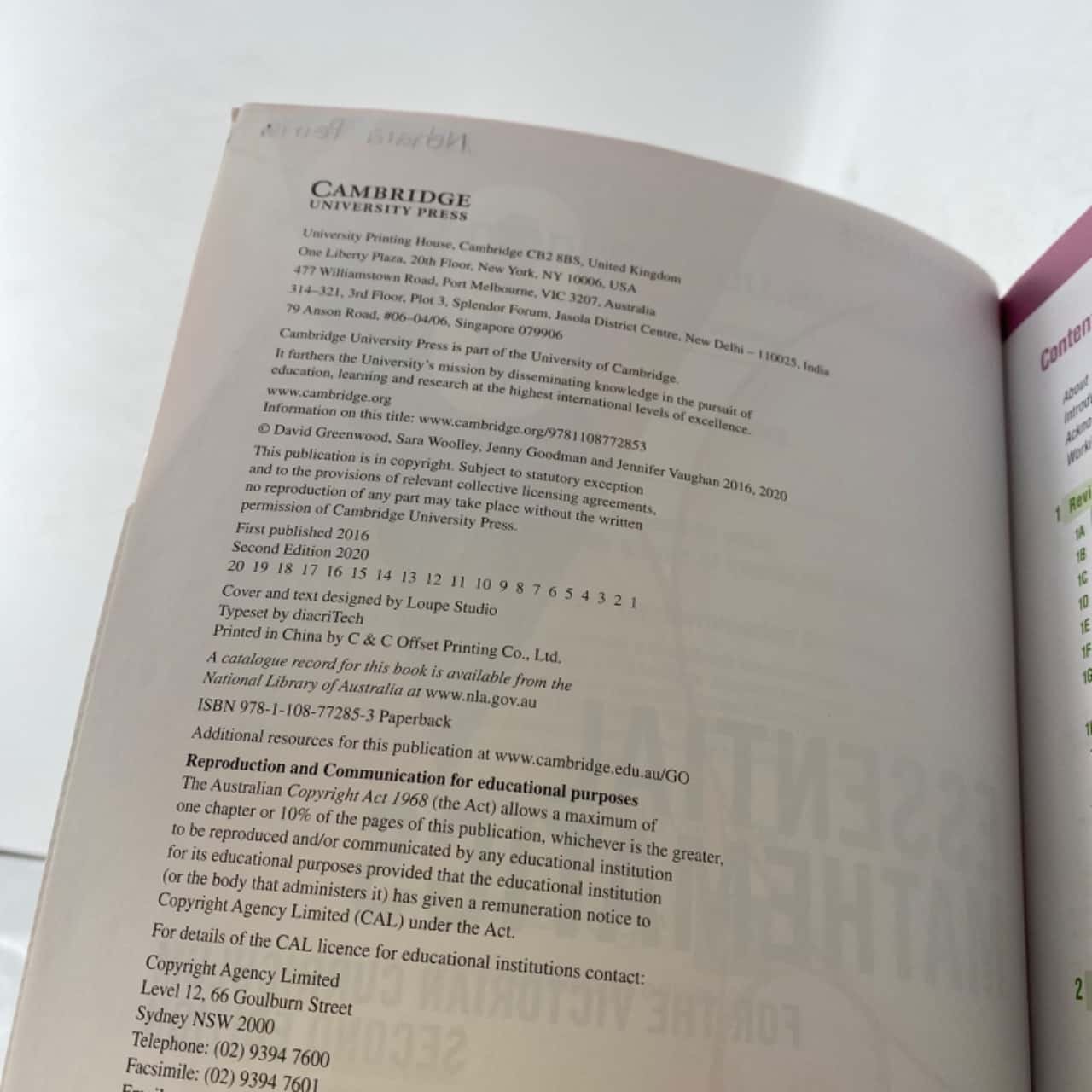 Text Book Essential Mathematics For The Victorian Curriculum Second ...