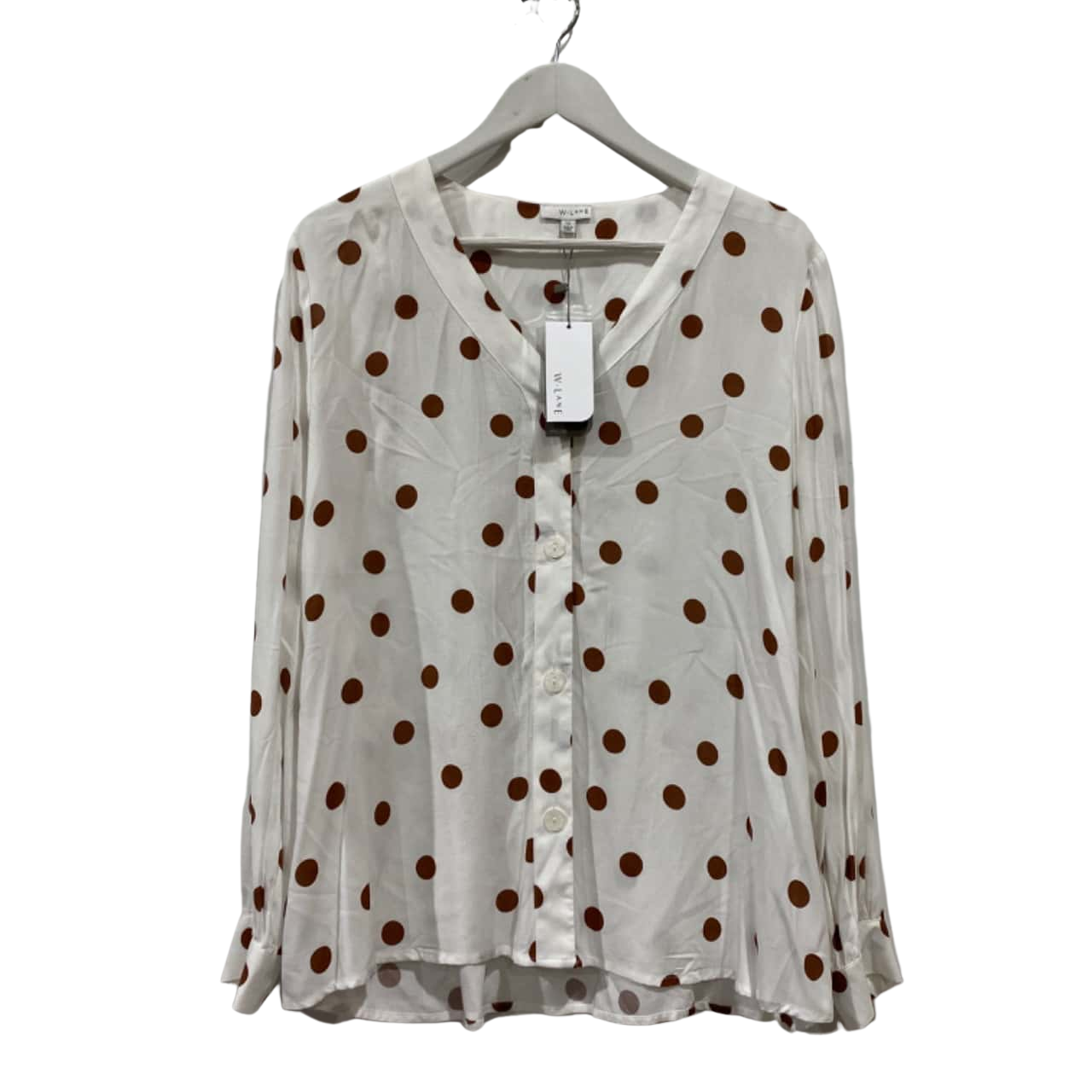W. Lane Womens Size 16 Long Sleeve Brown / Cream