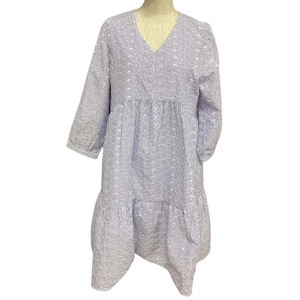 Womens Size L Midi Dress Blue / White Anglaice (s)