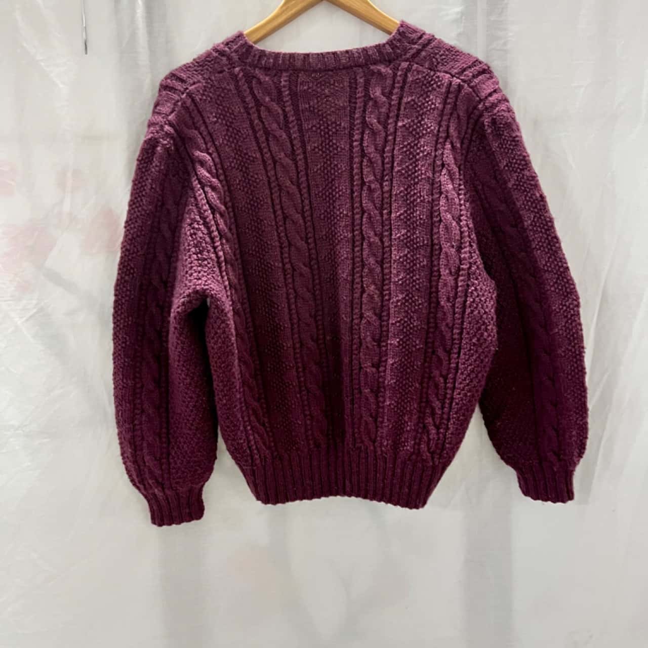 Hand knitted gorgeous Plum coloured cardigan Size 10/12(s)