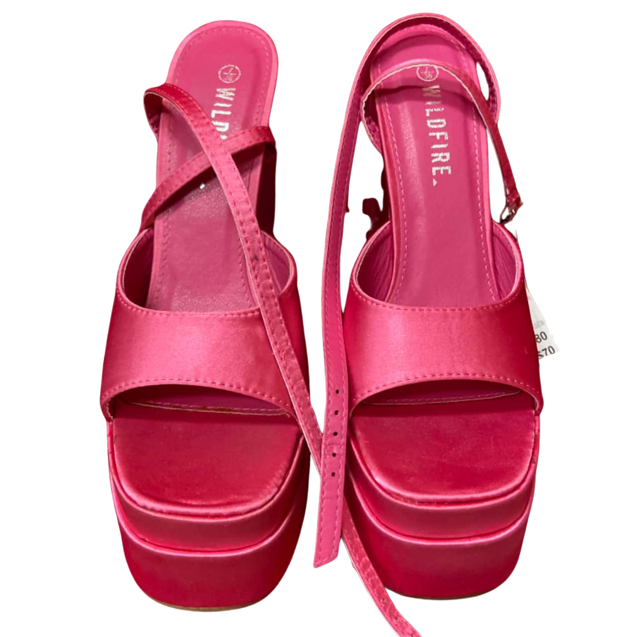 Womens Wildfire Size 38 Pink Fuchia Satin Platform Heels RRP: $70.00