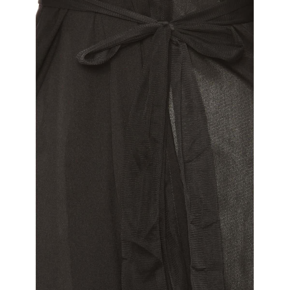 Ongossamer Womens Size M Long Sleeve Sheer Wrap Top Black(s)