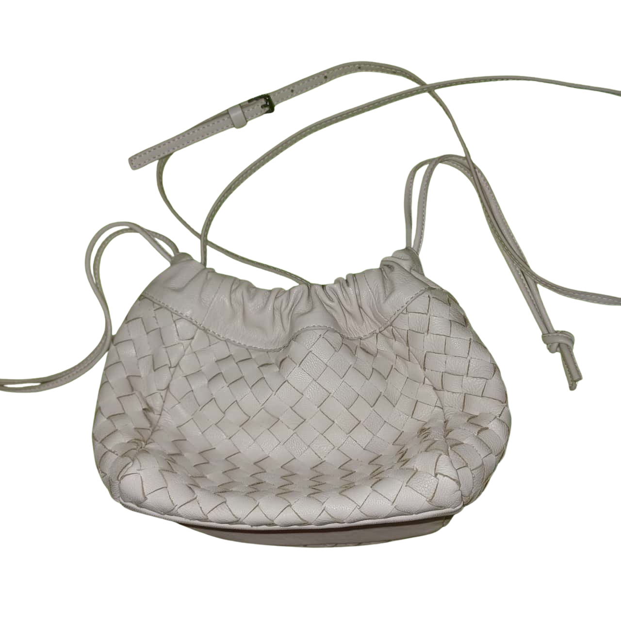 Country Road Woven Leather White Beige Off White Handbag Bucket Bag ...