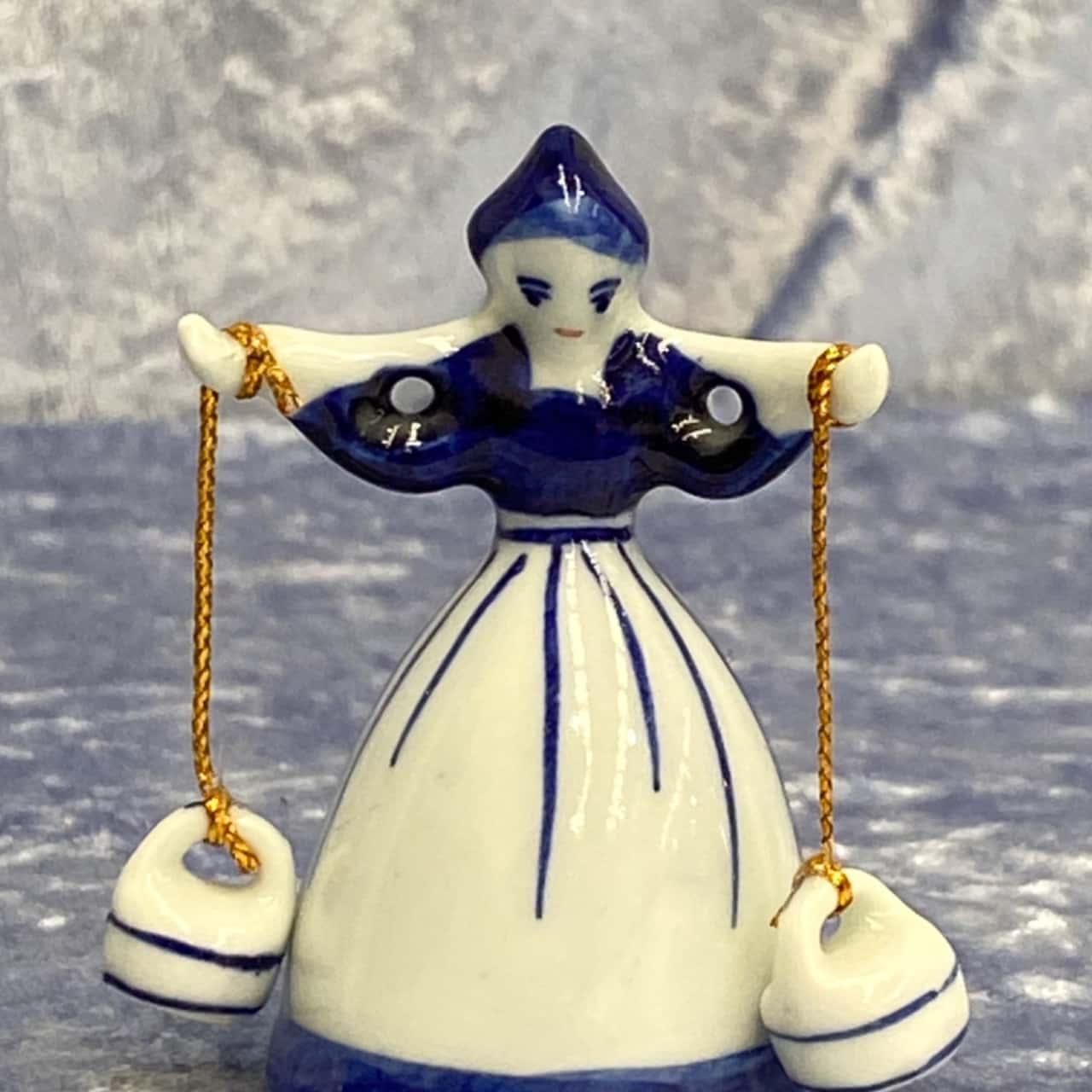 Vintage Delft Dutch Girl Bucket Bell