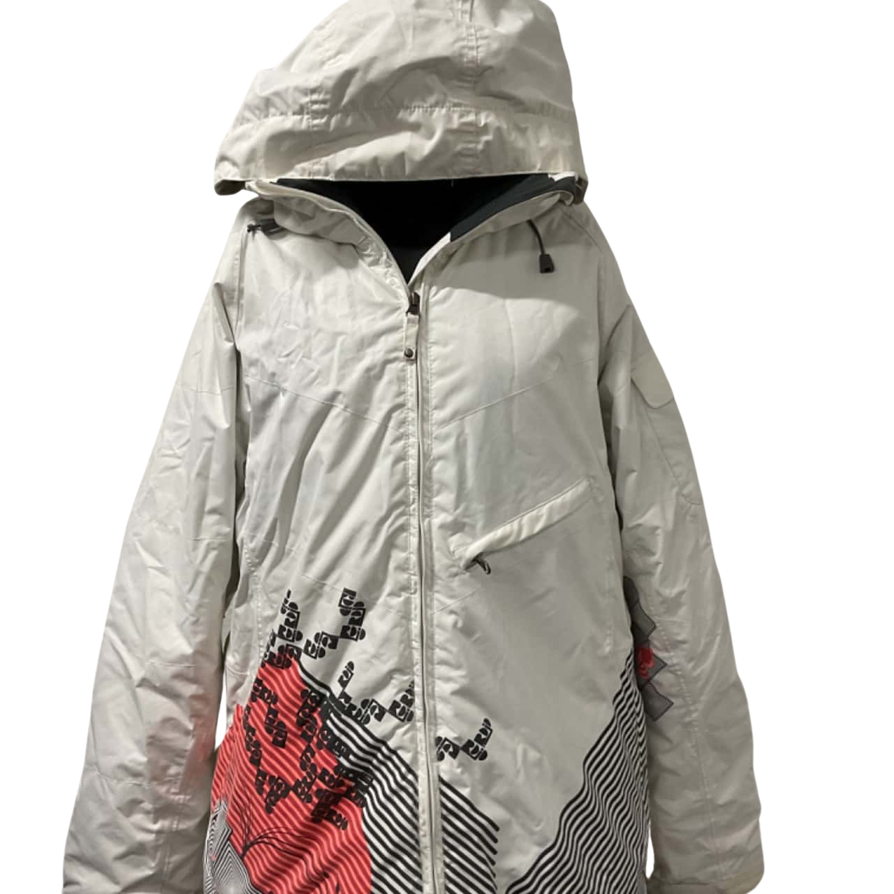 Womens Rojo Size 16 Front Zipper / Winter Jacket Black / Off White ...