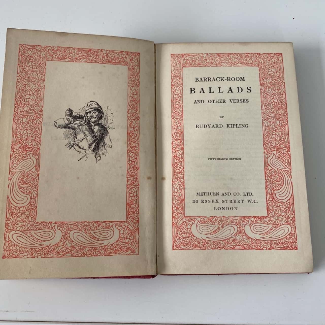 Vintage Rudyard Kipling Barrack -Room Ballads & Other Verses 58th Edition 1923
