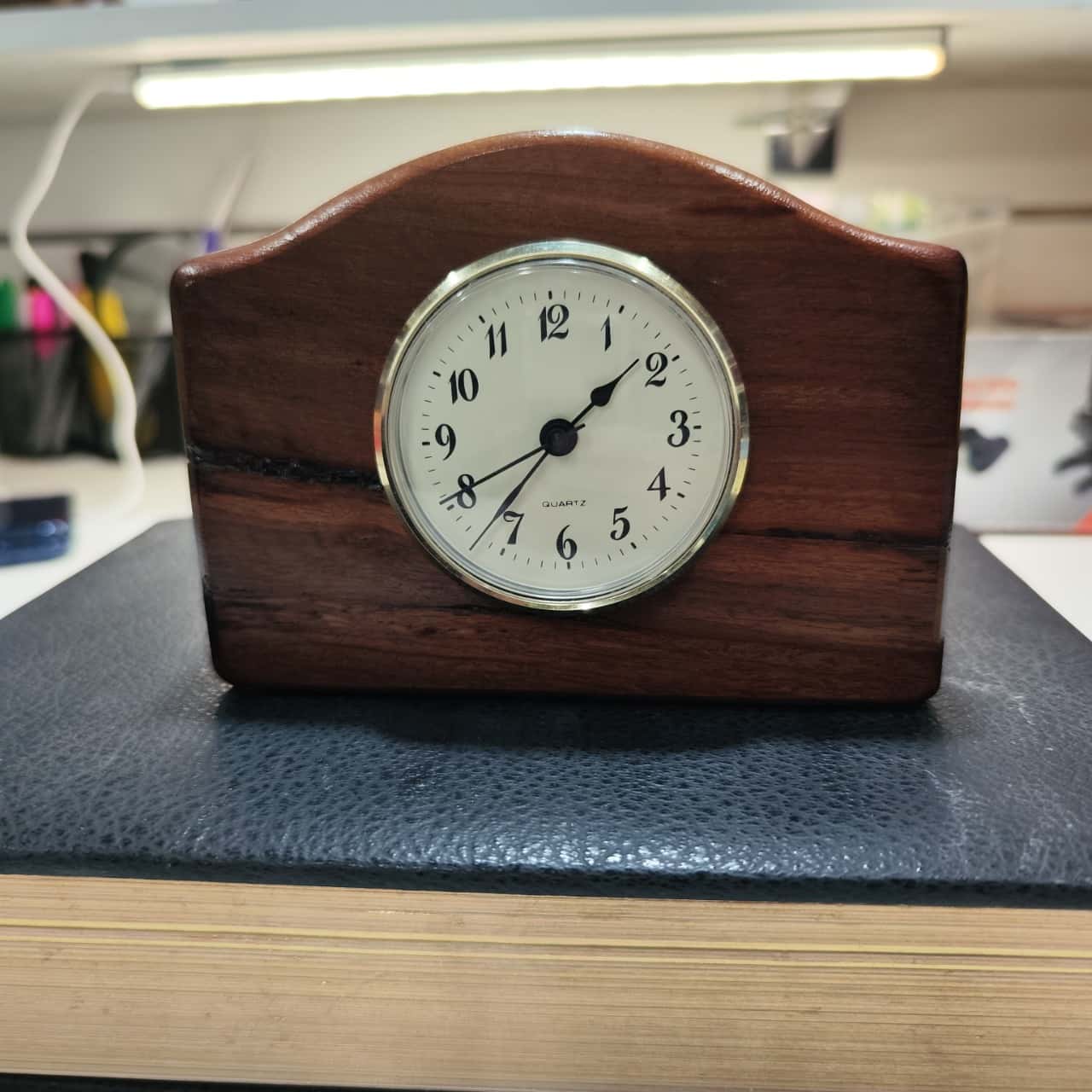 Melbourne Tramway Block Clock Co. Jarrah Block Battery Operated (s)