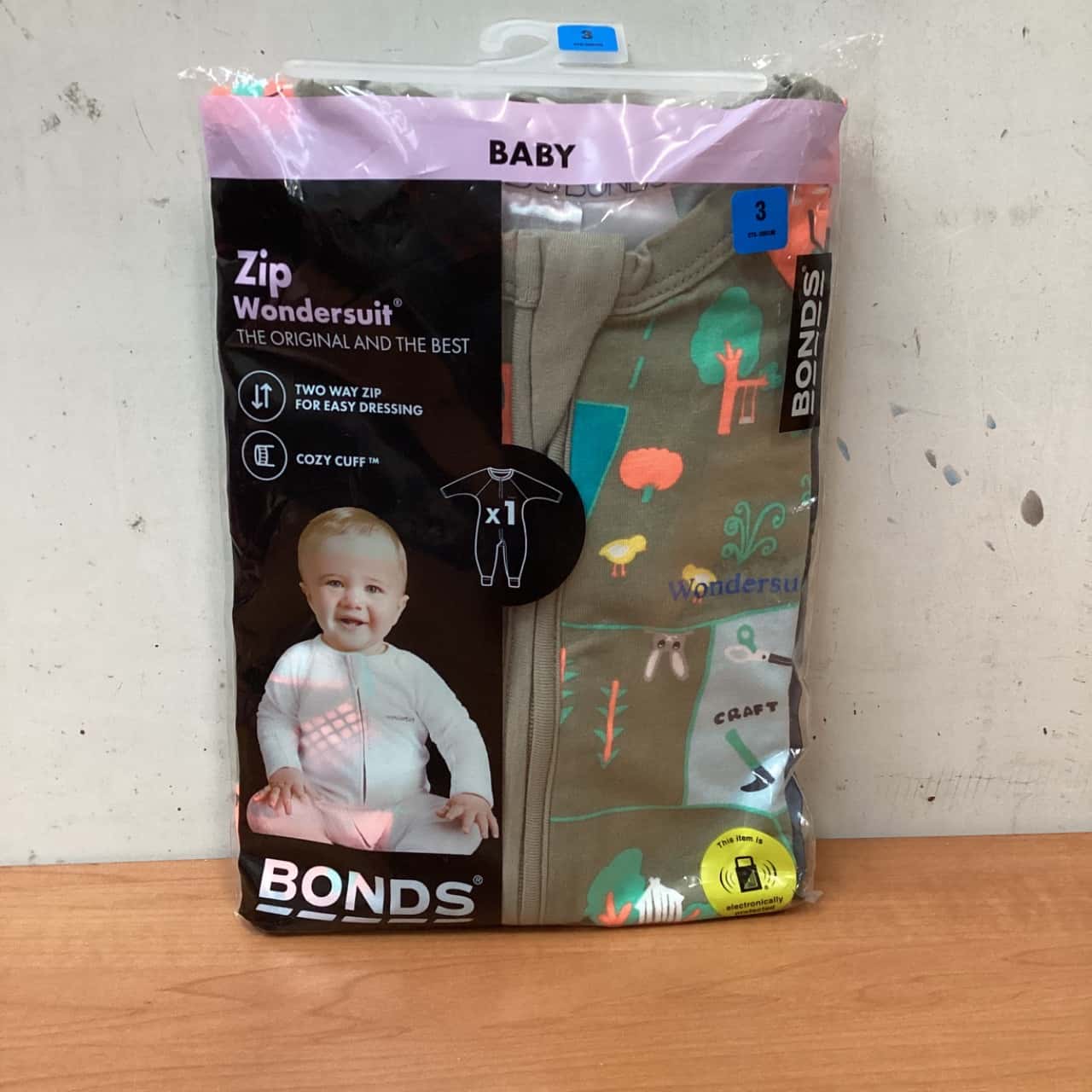 Bonds Baby Zip Wondersuit Size 3 Garden print(s)