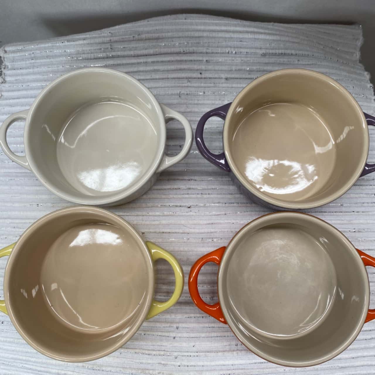 Lot of 4 Le Creuset Mini Round Casserole Pots (New!)(s)