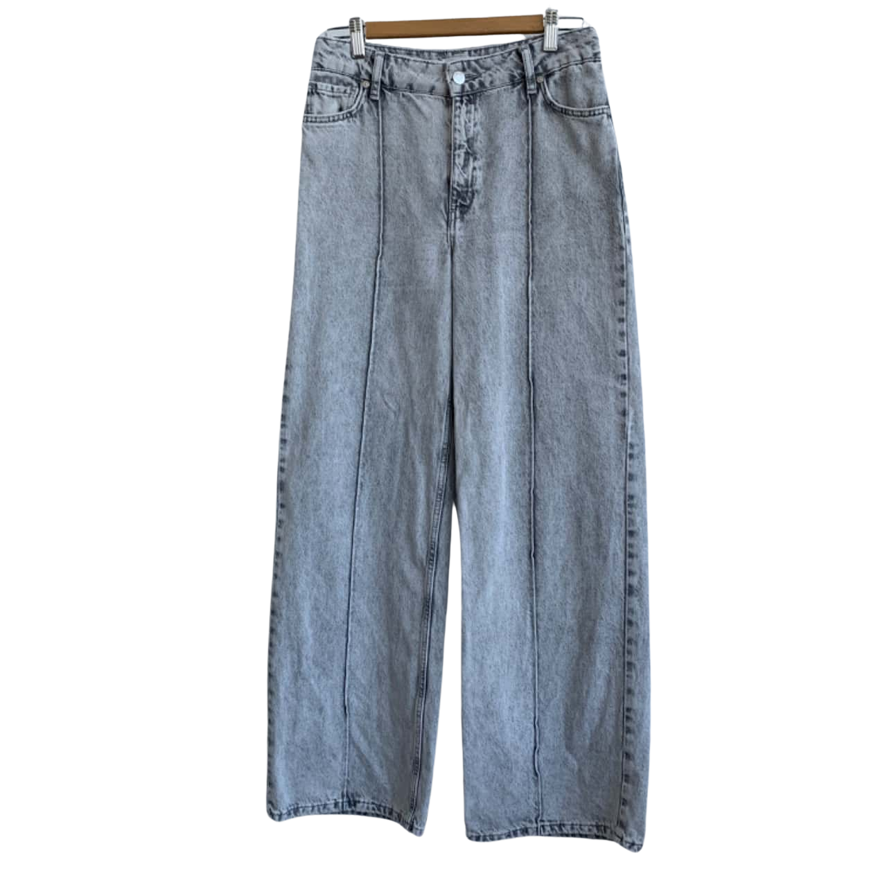 Mango Women's Size 36 Grey Wide Leg Jeans