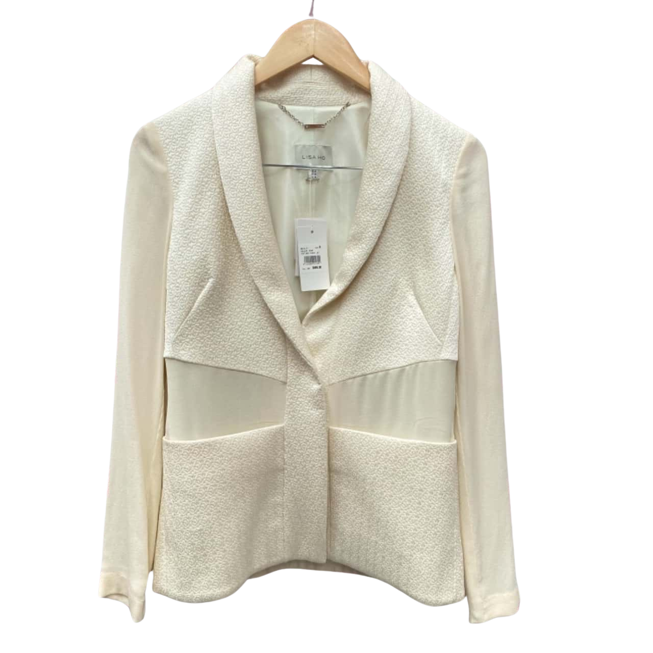 BNWT Lisa Ho Womens Size 8 Cream Blazers / Button Up Silk Made In ...