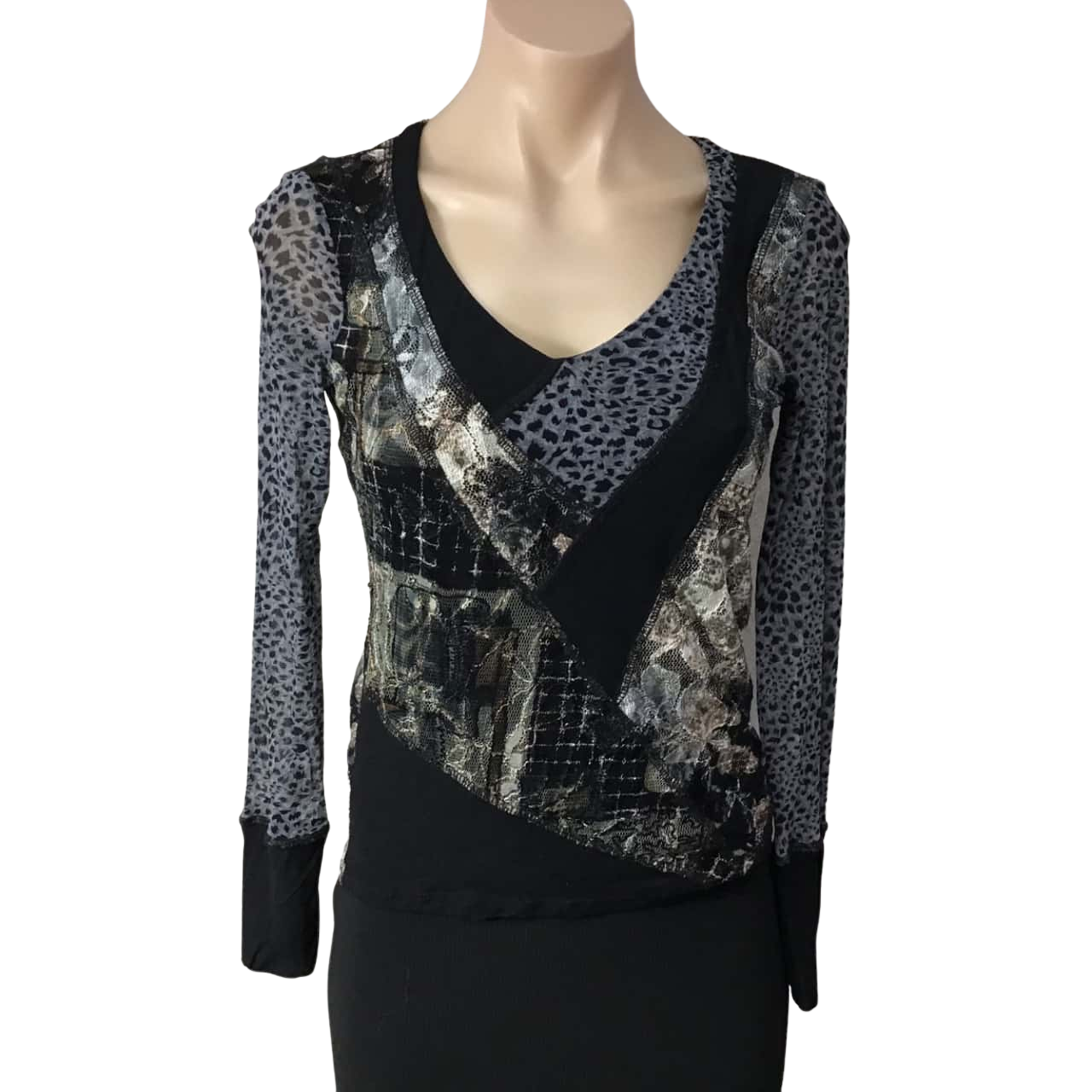 Anthea Crawford Womens Size 8 Beige / Black / Grey Animal Print Long ...