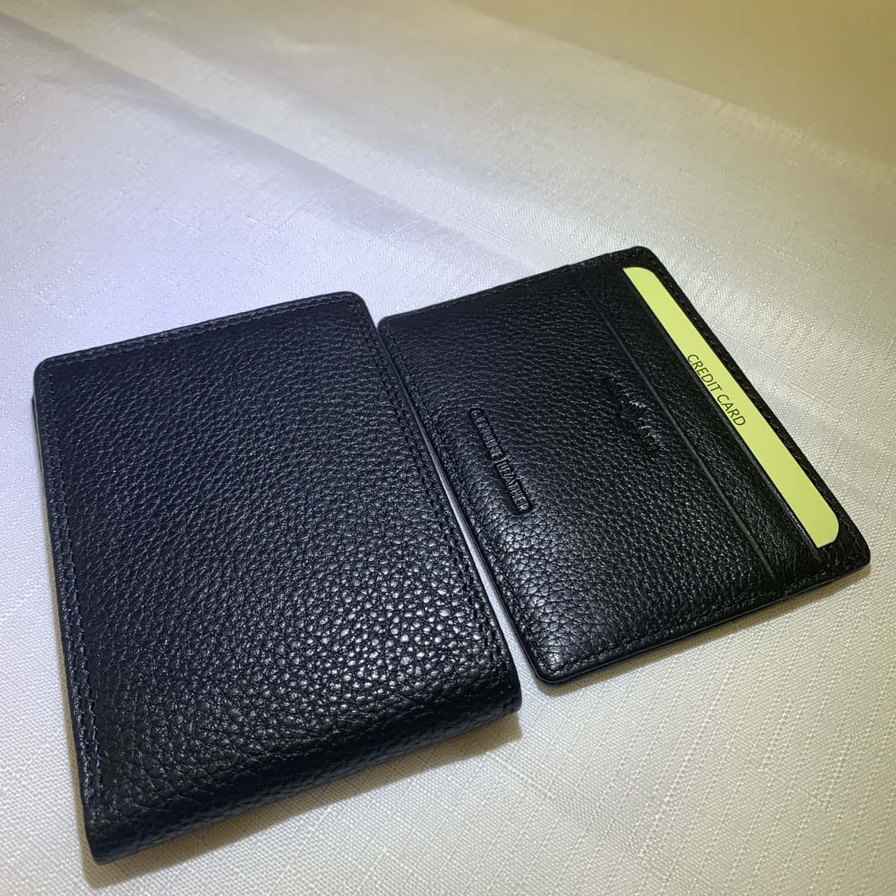 West Bay Men's Leather Wallet and Card Holder RFID Safe Gift Set